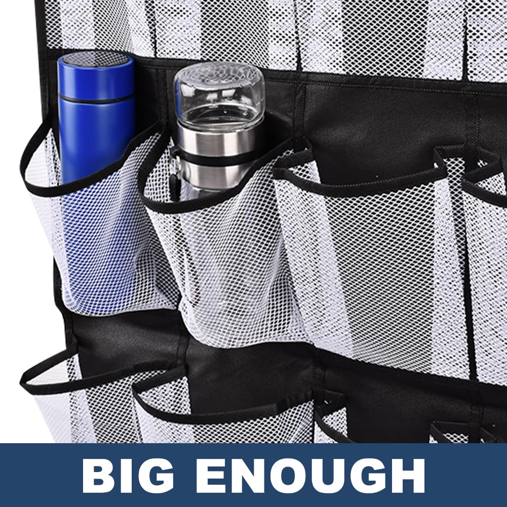NINEFOX 24 Pockets for Stanley Cup Organizer, Rain Cup Organizer for Stanley Cup, with Hooks, Foldable, for Home, Kitchen, Classroom, 32*27*2.5cm, Black, 22359885