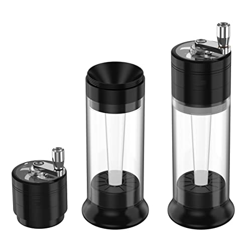 Herb Grinder 3-in-1 Hand Crank Spice Rolling Milling Loader Roller Filler Flower Buds Storage with Mangetic Liq Crusher Grinding