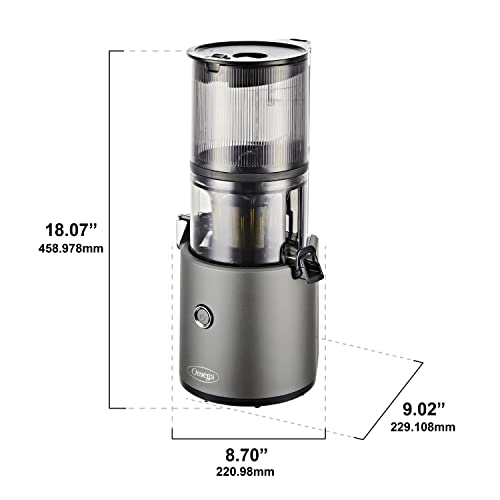 Omega Juicer JC2022GY11 Slow Masticating Cold Press Vegetable and Fruit Juice Extractor Effortless Series for Batch Juicing with Extra Large Hopper for No-Prep, 68-Ounce Capacity, 150-Watts, Gray