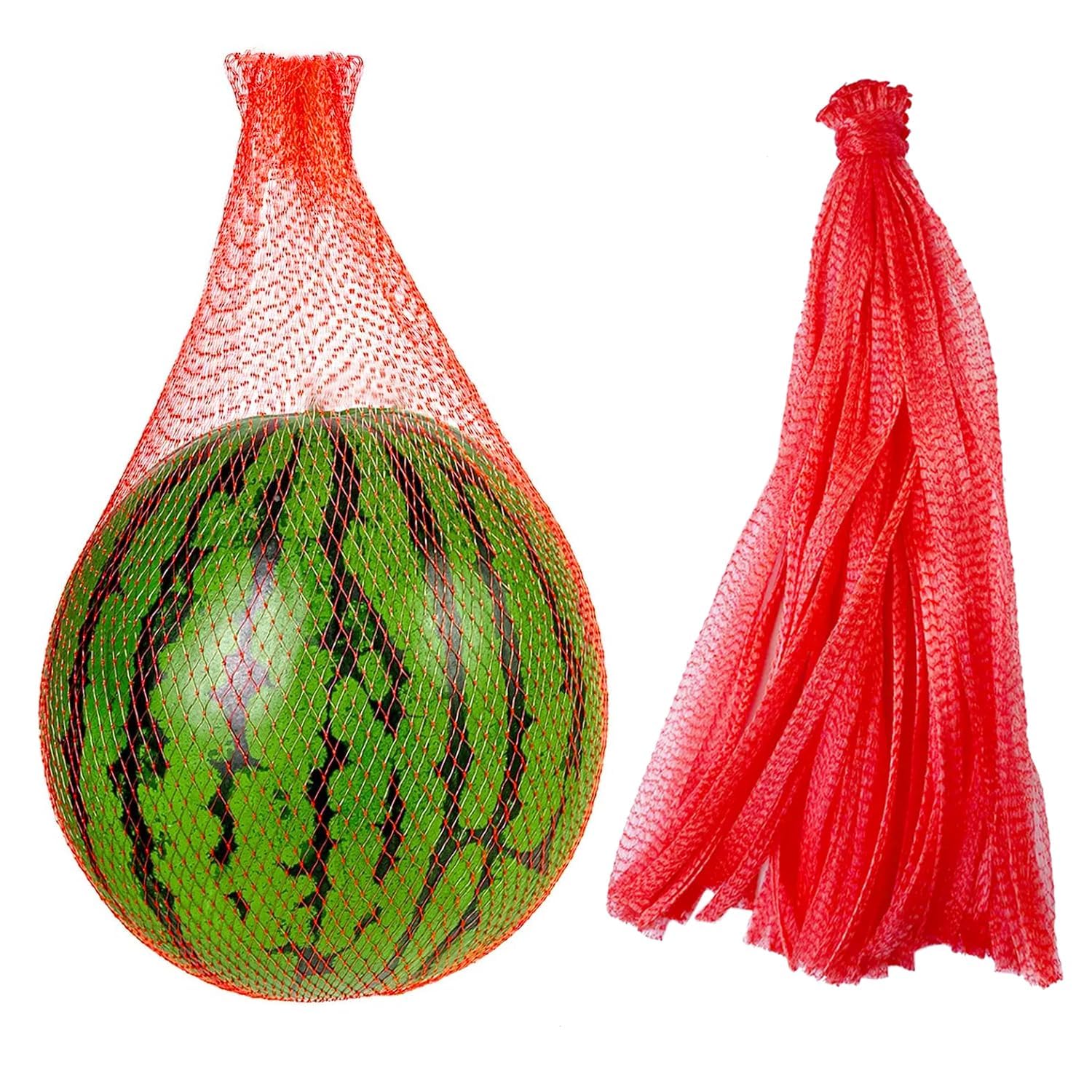 Generic 100-Pack Reusable Red Nylon Mesh Net Produce Bags, 23.6in Long, Holds up to 11lbs - Durable, Ideal for Fruits, Vegetables, Fish, Shrimp, Crabs & More, BD-012