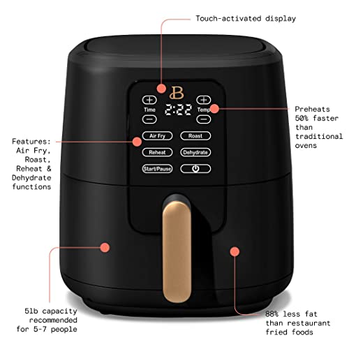 6 Quart Touchscreen Air Fryer, Black Sesame Icing by Drew Barrymore 15.11 x 12.10 x 13.07 Inches