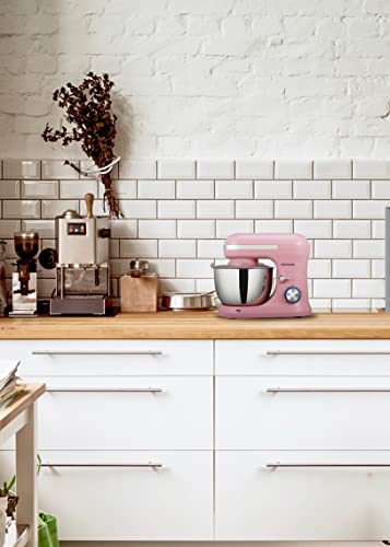 FRIGIDAIRE ESTM020-PINK 4.5L Retro Stand Mixer (Pink), 4.75 quart