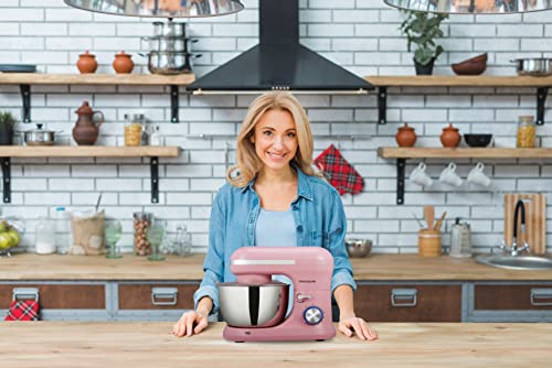 FRIGIDAIRE ESTM020-PINK 4.5L Retro Stand Mixer (Pink), 4.75 quart