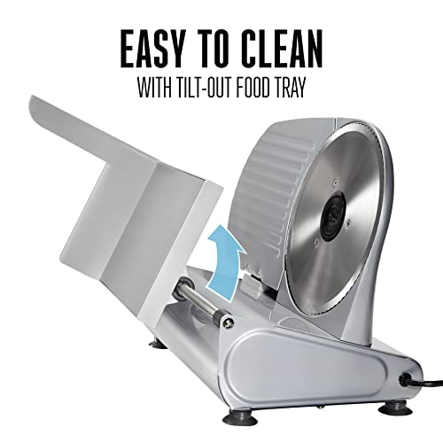 Weston Electric Meat Cutting Machine, Deli & Food Slicer, Adjustable Slice Thickness, Non-Slip Suction Feet, Removable 9" Stainless Steel Blade, Easy to Clean