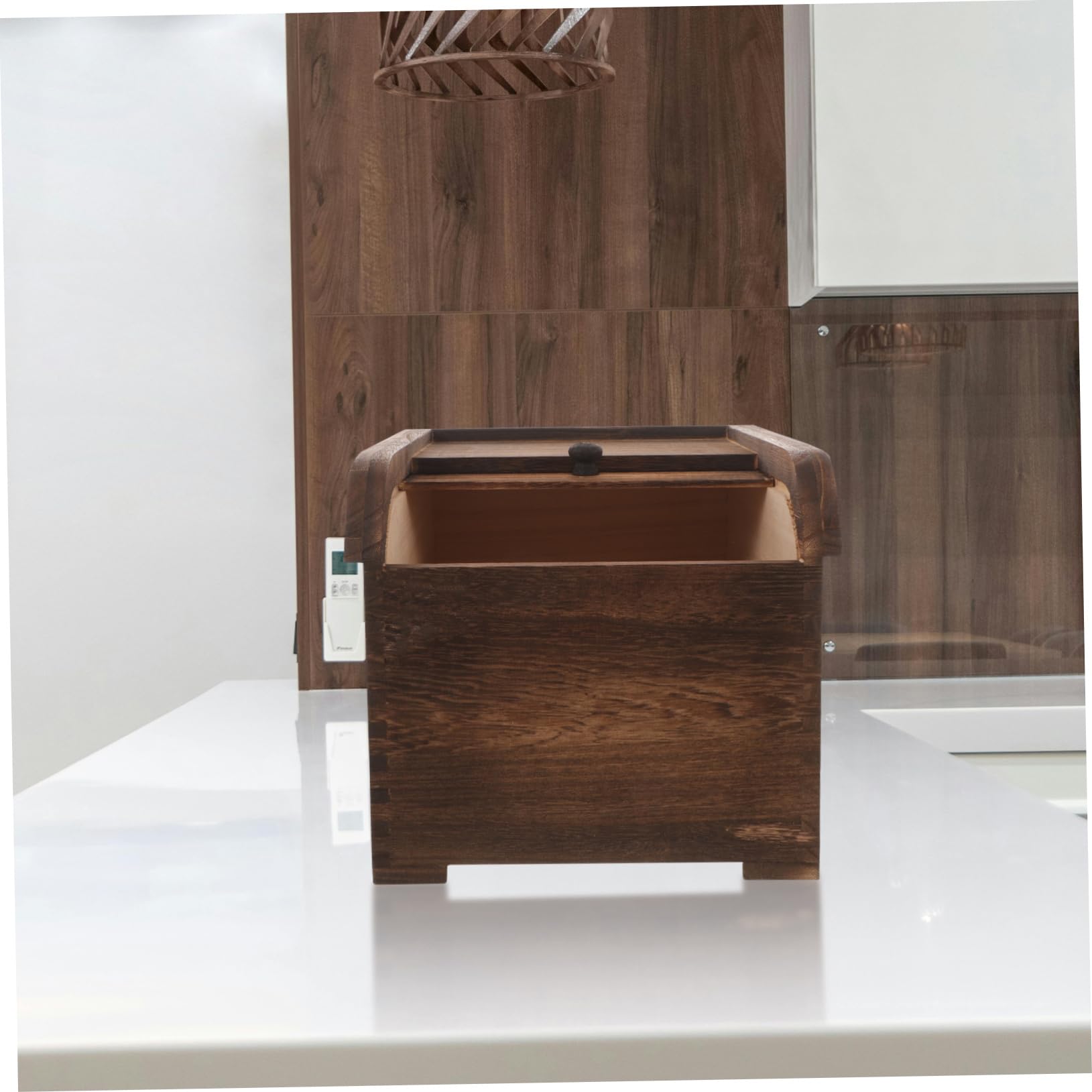 PHENOFICE Solid Wood Rice Storage Box Large Container Food Containers Cereal Containers for Food Storage Food Storage Containers for Pantry Bucket with Lid Wooden Seal Storage Rack