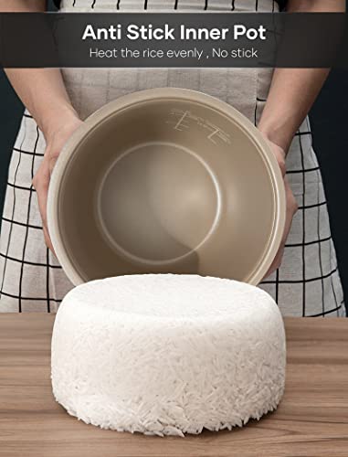 Rice Cooker, Mini Rice Cooker with Keep Warm, 3 Cups (Uncooked), Smart Fuzzy Logic, 24-H Delay Timer, Nonstick Inner Pot, for Soft White Rice, Brown Rice, Sushi, Porridge (Small)