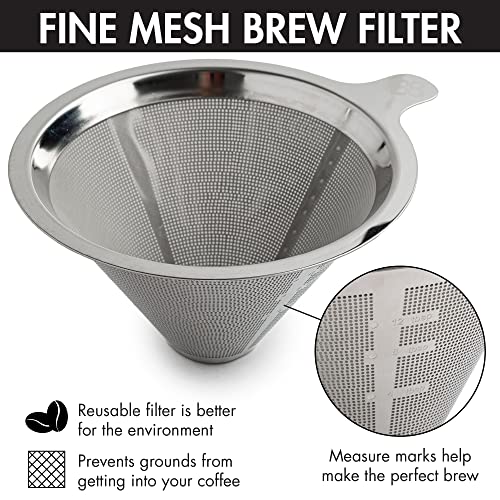 Primula Coffee Dripper Pour Over Maker Brewer Pot, Borosilicate Glass, Easy to Use and Clean, 36 oz, Light Wood