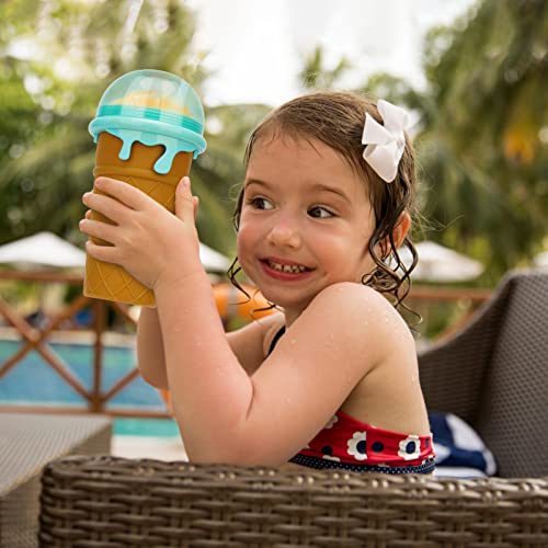 Slushie Maker Cup Squeeze, 500ml DIY Quick Frozen Magic Cup Slushy With Lids & Straws for Kids & Adults, Homemade Summer DIY Ice Cream Maker (Brown)