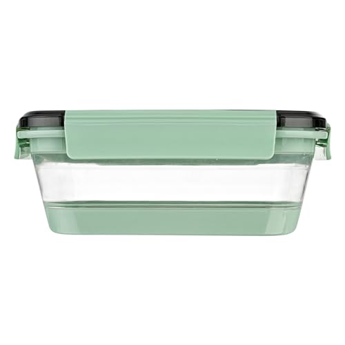 Restaurantware-Fresh Hero 40 Ounce Storage Containers, 1 Durable Airtight Food Containers - Microwavable, Freezable, Green Plastic Collapsible Containers, Dishwashable, With Vented Lids