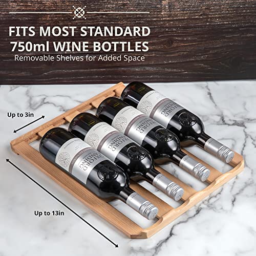 Ivation 28 Bottle Compressor Wine Cooler Refrigerator w/Lock | Large Freestanding Wine Cellar For Red, White, Champagne or Sparkling Wine | 41f-64f Digital Temperature Control Fridge Stainless Steel