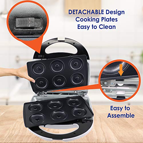 Mini-Donuts Maker, Mini-Pie and Quiche Maker, Taiyaki Maker β NEW 3 in 1 Three Slices Detachable Dessert Maker by StarBlue β White AC 110-120V 50/60Hz 700-800W