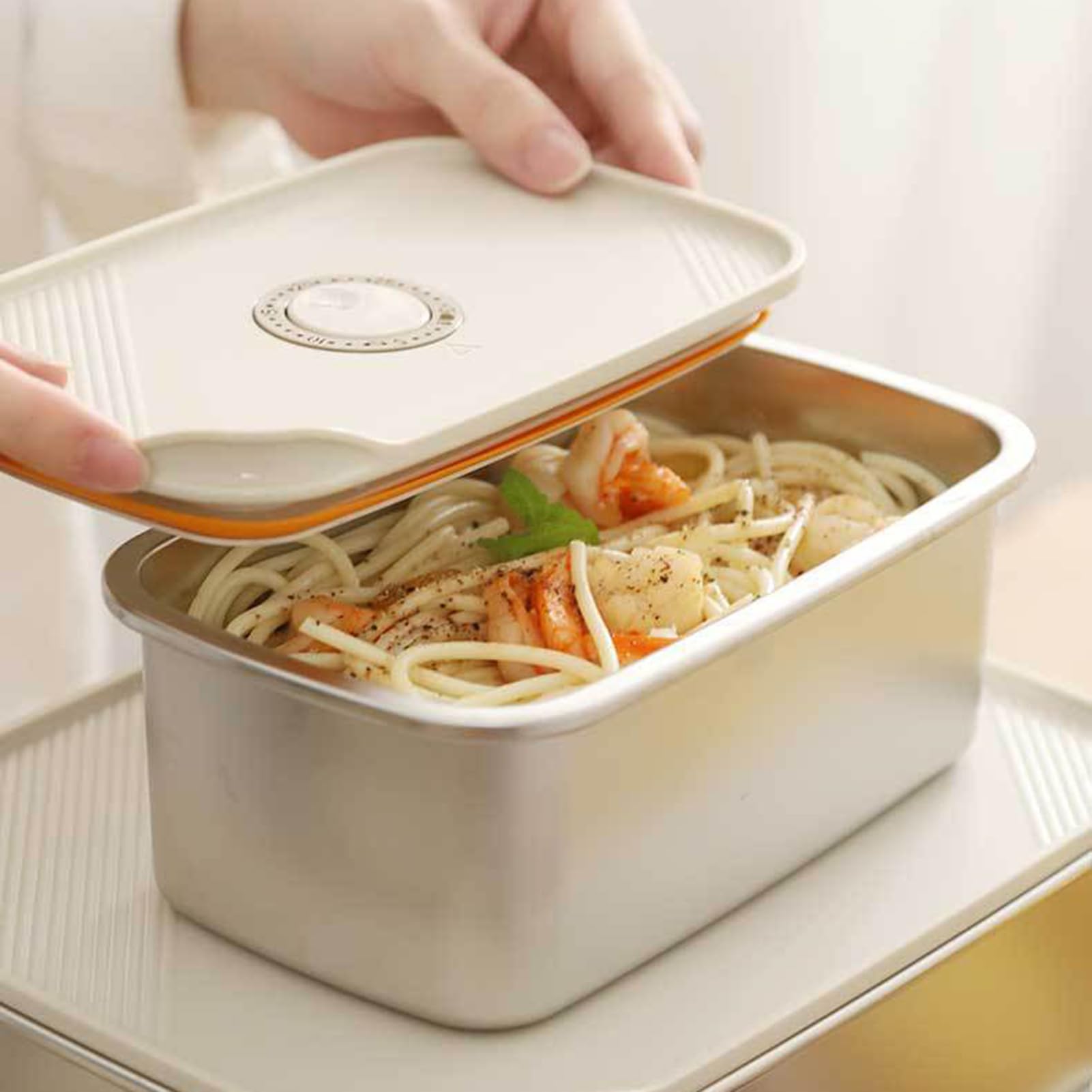 Tacarlha Stainless Steel Food Storage Containers with Airtight Lids Set, Leakproof Meal Prep Containers, Airtight Kimchi Containers Reusable, Stackable/Oven/Dishwsher/Freezer Safe 600ML