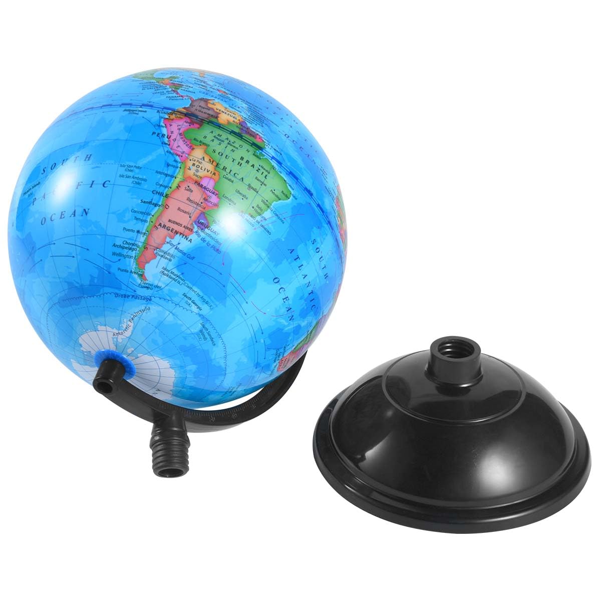 KISEER 8 Inch World Globe with Stand Rotating Earth Spinning Globe for Kids Geography Classroom Education or Decorations (Blue)