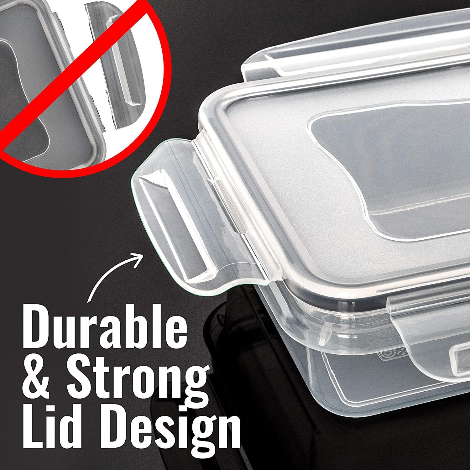 VeLve 48 PCS Food Storage Containers Set with Lids Airtight (24 Containers & 24 Lids), Leak-Proof, BPA Free, Kitchen Storage and Organization, Meal Prep, Reusable Lunch Containers, Transperent