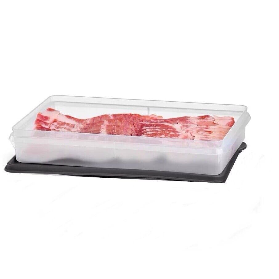 New Tupperware Tupperware Snack Stor Jr Cold Cut Bacon Container Keeper in Black Seal