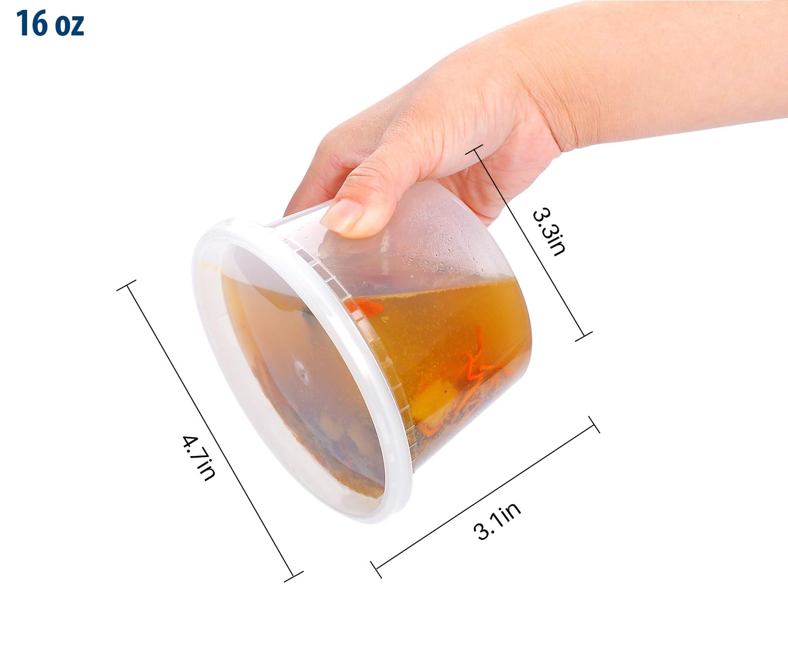 EDI [8 OZ (20 Sets), 16 OZ (20 Sets) and 32 OZ (10 Sets) Plastic Deli Food Storage Containers with Airtight Lids, Bundle