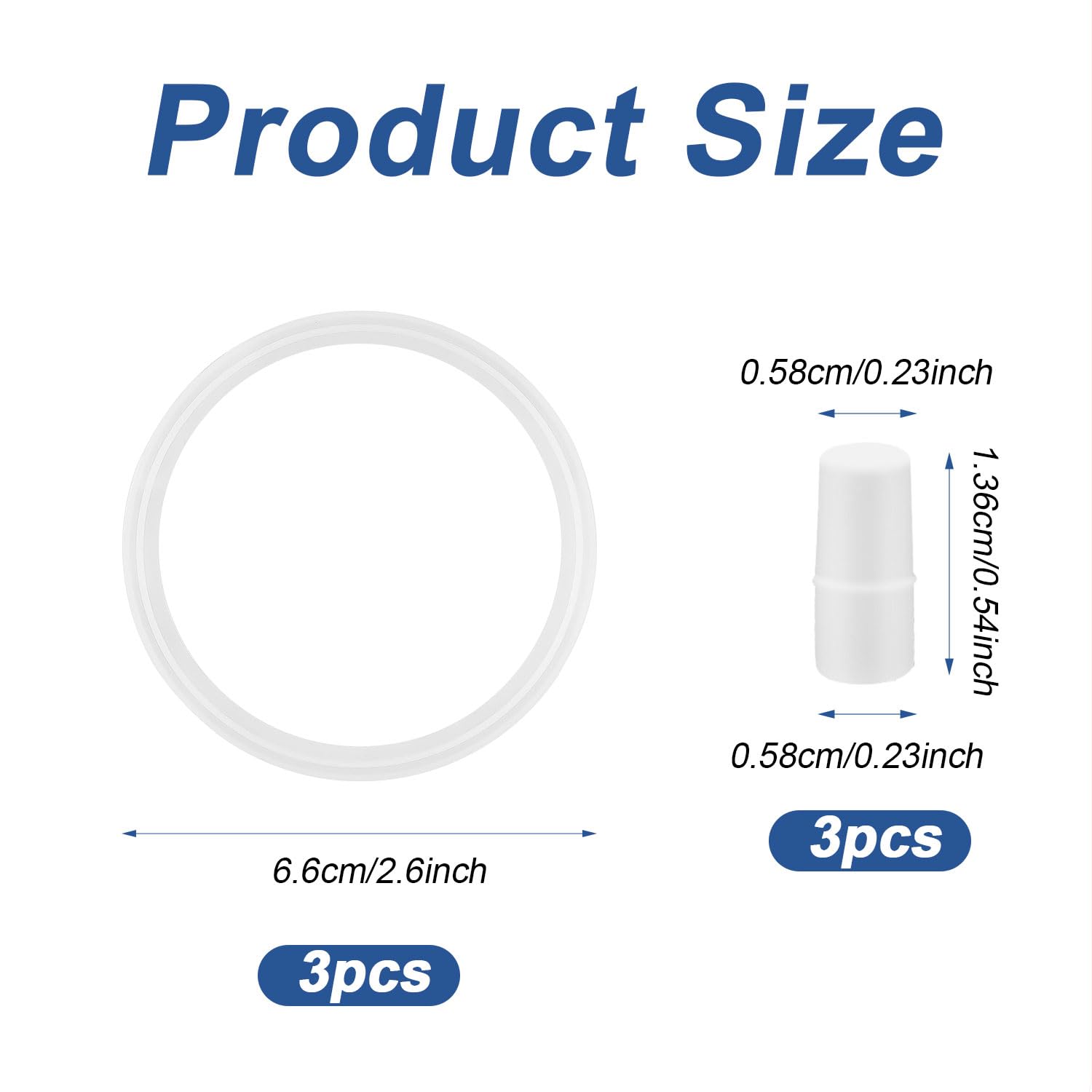 3pcs Food Jar Gaskets, Silicone Replacement O Ring with 3 Replacement Elastic Columns Replacement Lid Seals Food Jar Replacements Compatible with Thermos Funtainer 10 oz Food Jar