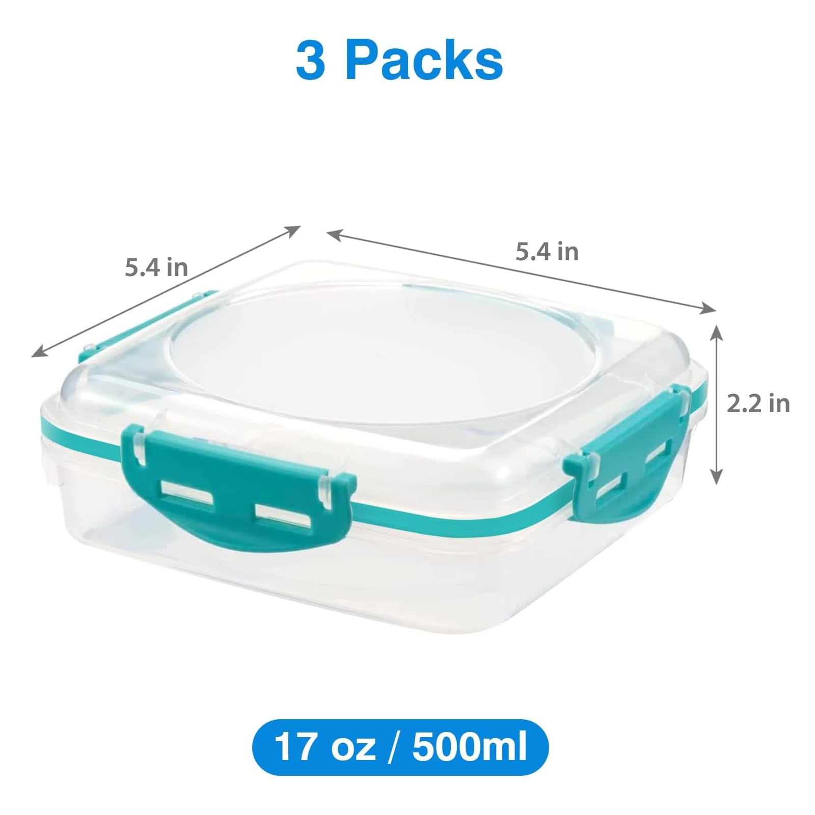 Freshmage 3 PCS Sandwich Containers with lids - 100% Airtight & BPA-Free & Microwave and Dishwasher Safe Kitchen Storage Containers, Included 3 Different Color Sandwich Containers for Lunch Boxes