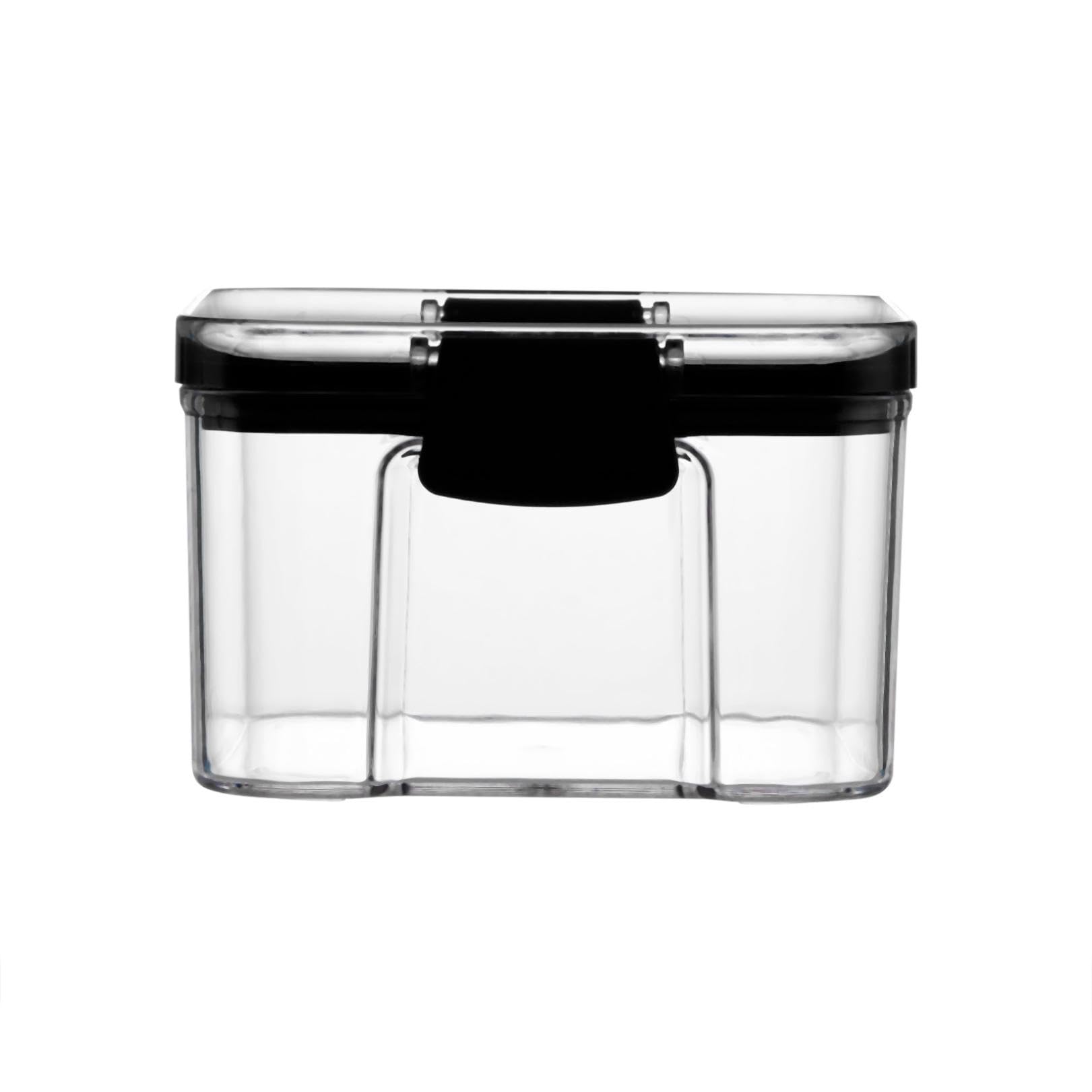 Generic Airtight Food Storage Container with Lid Plastic Kitchen Pantry Organizers and Storage Container for Cereal Flour Sugar Dry Food (small), clear