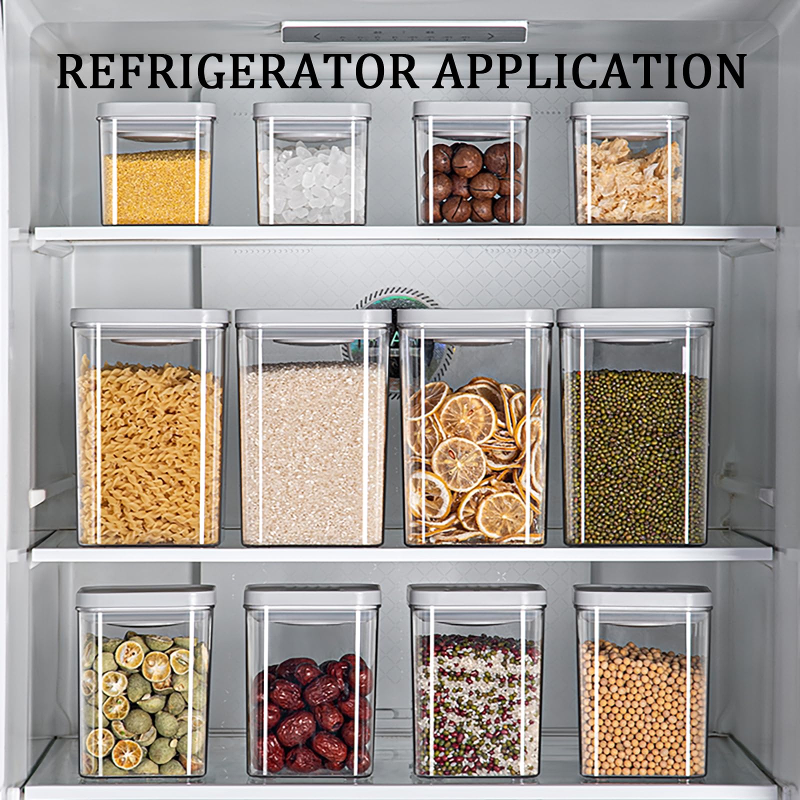 AYYOYYOY Multi-Size Airtight Containers - BPA-Free, Stackable Storage for Optimal Fresh Pantry & Fridge Organization - 3 Piece Set