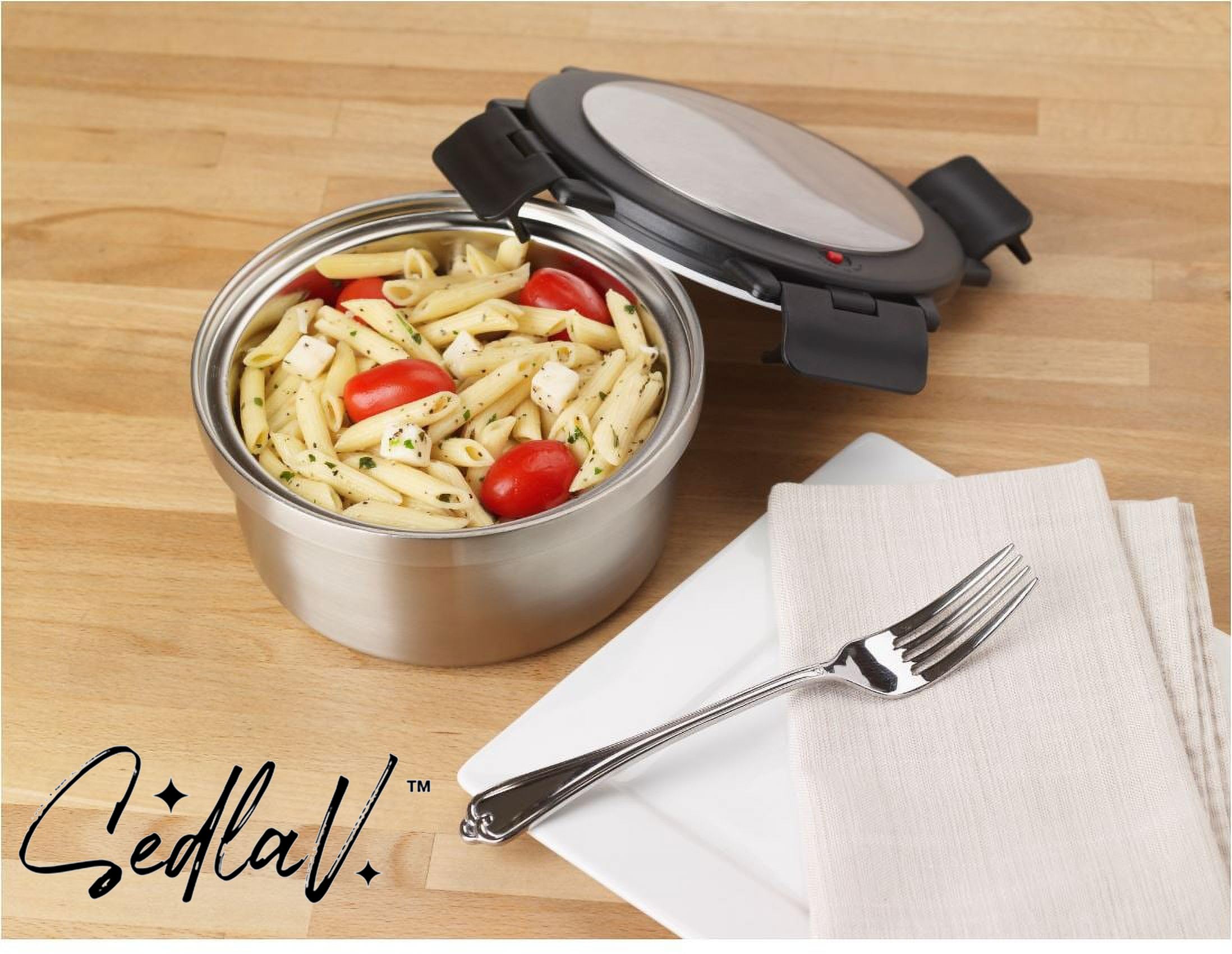 SEDLAV 28 oz Round Food Container | Stainless Steel Construction for Fresh Meals On-the-Go