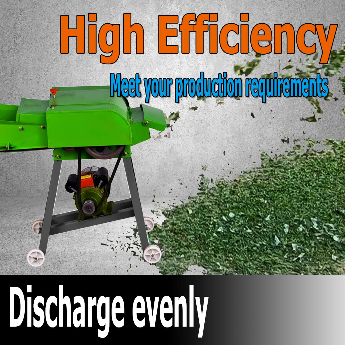 txmachine Hay Cutter Dry-Wet Hay Straw Cutter Forage Crop Crusher 2.2KW Cattle Sheep Feed Processing Machine for Corn Straw,Yellow Bamboo Straw with Motor 4 Blades (red, 220V/50HZ)