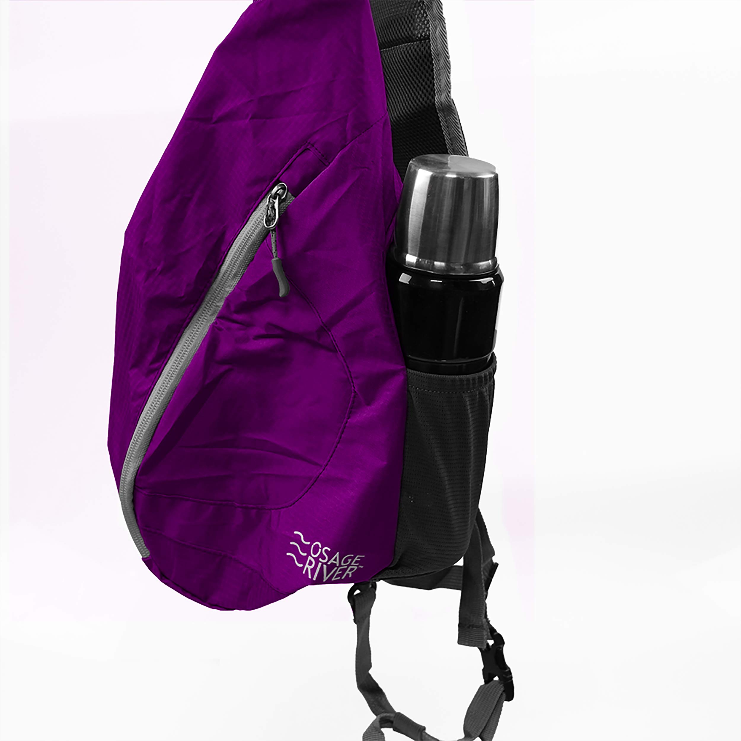 OSAGE RIVER Taber Sling Travel Bag, Foldable Crossbody, Black