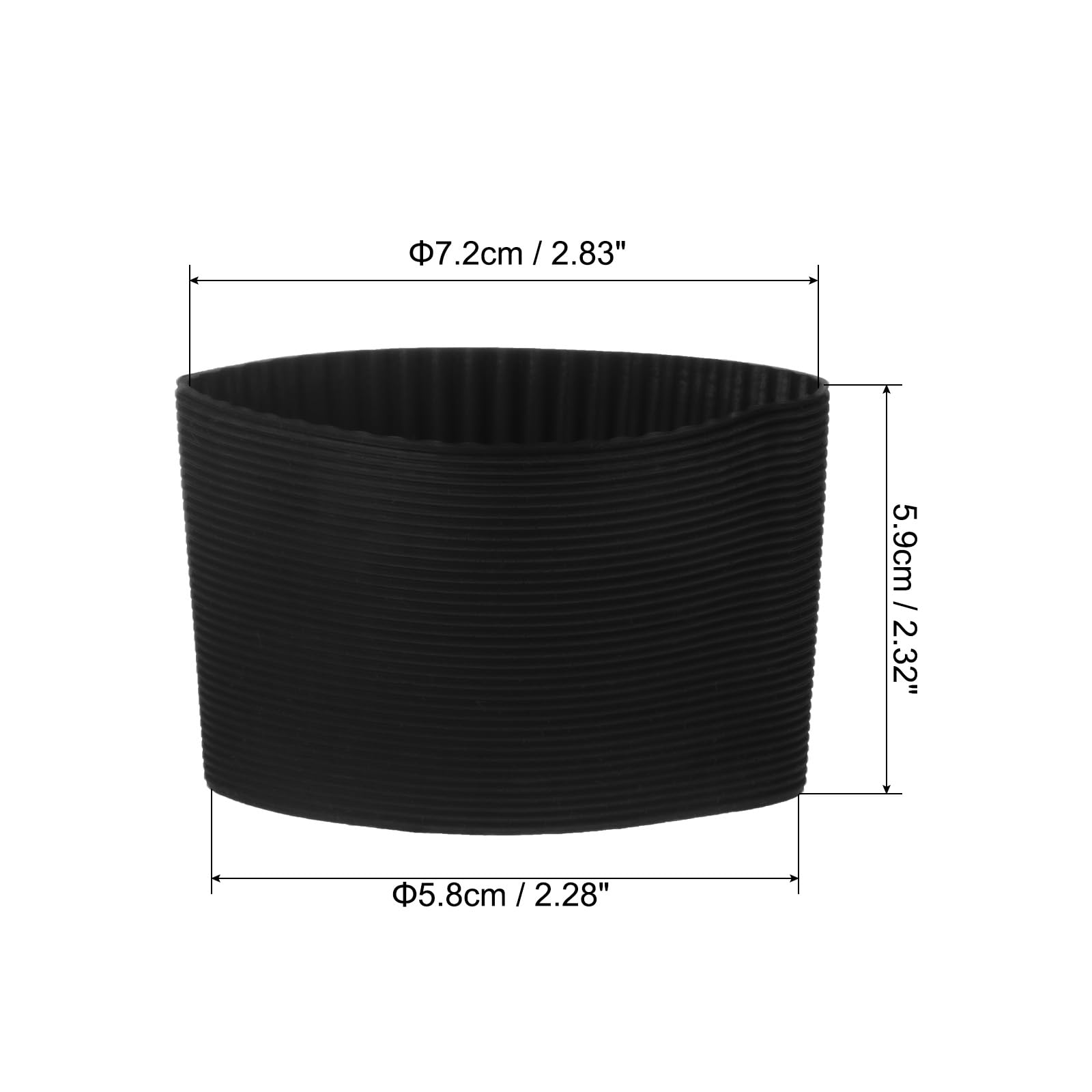 uxcell 3Pcs Coffee Cup Sleeve, Silicone Cup Sleeve Non-slip Glass Water Bottle Mug Sleeves Black