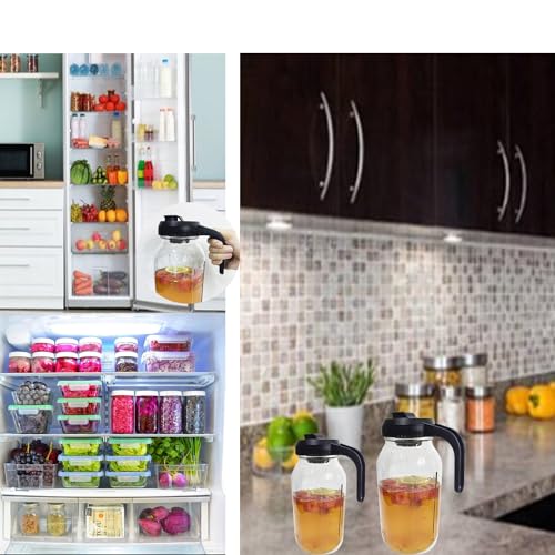 yagyu 2-piece set of wide mouth Mason jar with handle, reusable leak proof seal, protein powder plastic cap, Mason jar 86mm cold extraction cap (bottle not included) (Black Blue Orange)