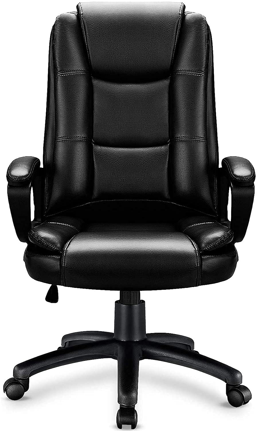 OFIKA Home Office Chair, Big and Tall Chair Heavy Duty Design, Ergonomic High Back Cushion Lumbar Back Support, 400LBS Computer Desk Chair, Adjustable Executive Leather Chair with Armrest (Black)