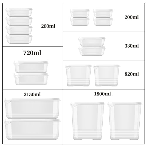 NXCJINYU Food Storage Containers, 36-Piece,Plastic Deli Containers with Lids, Slime, Soup, Meal Prep Containers 、Stackable 、Leakproof 、Microwave、Dishwasher、Freezer Safe- Reusable,for Kitchen Storage