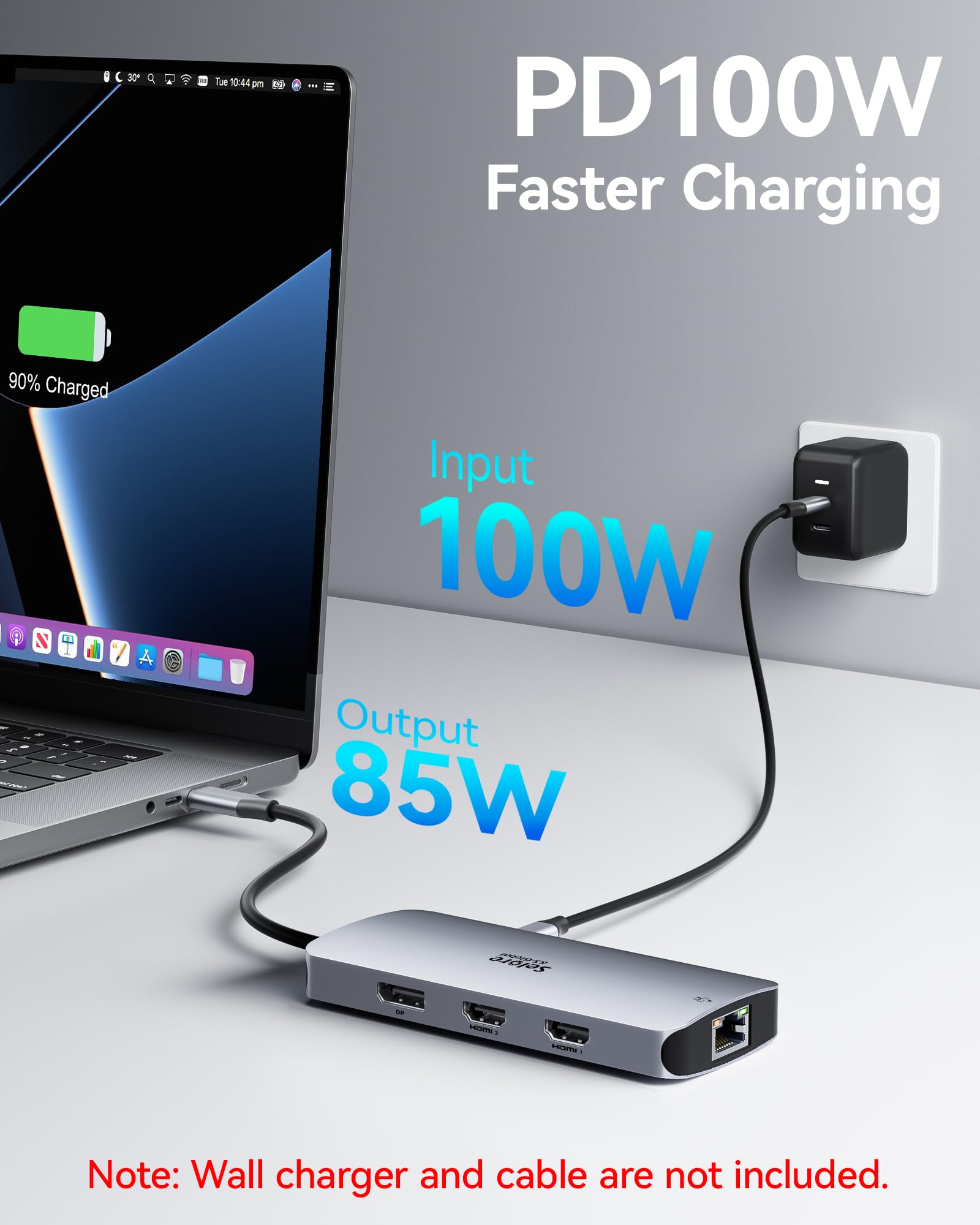 USB C Docking Station Dual Monitor, Selore Docking Station 3 Monitors Triple 4K Display with 2 HDMI, DisplayPort, 1 Gbps Ethernet, 100W PD Charging, USB 3.0 Ports Adapter for Dell, HP, Lenovo,etc