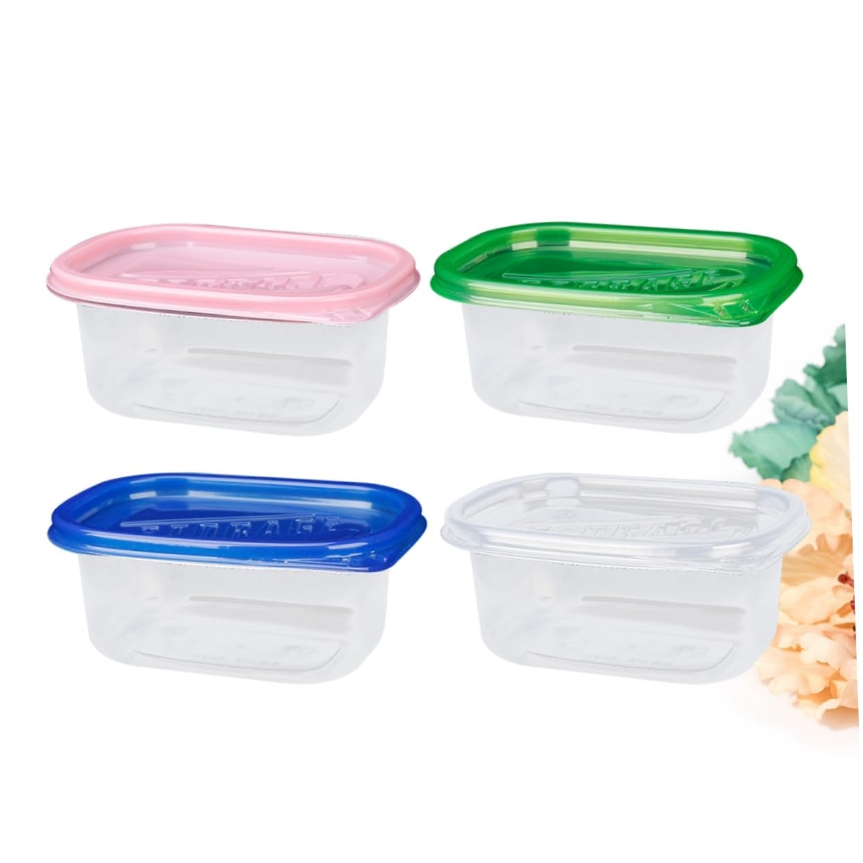 BUTIFULSIC 12 Pcs Disposable Rectangular Plastic Lunch Boxes with Lids Sealed Food Containers for Meal Prep Fruits and Cakes Multi Color Green