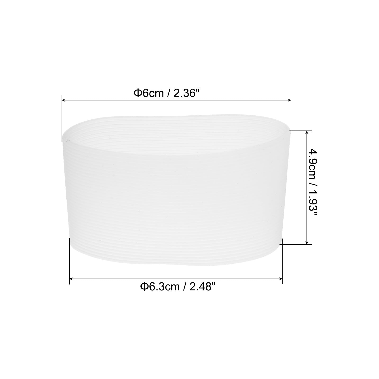 uxcell 4Pcs Coffee Cup Sleeve, Silicone Cup Sleeve Non-slip Glass Water Bottle Mug Sleeves Clear