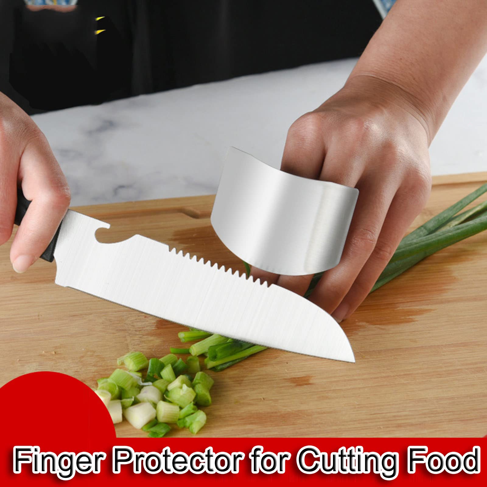 6PCS Finger Protector for Cutting Food,Finger Guard for Cutting Vegetables,Finetaur Finger Guard,Stainless Steel Finger Protector, Finger Guard for Safe to Slice Cutting Vegetables Fruit