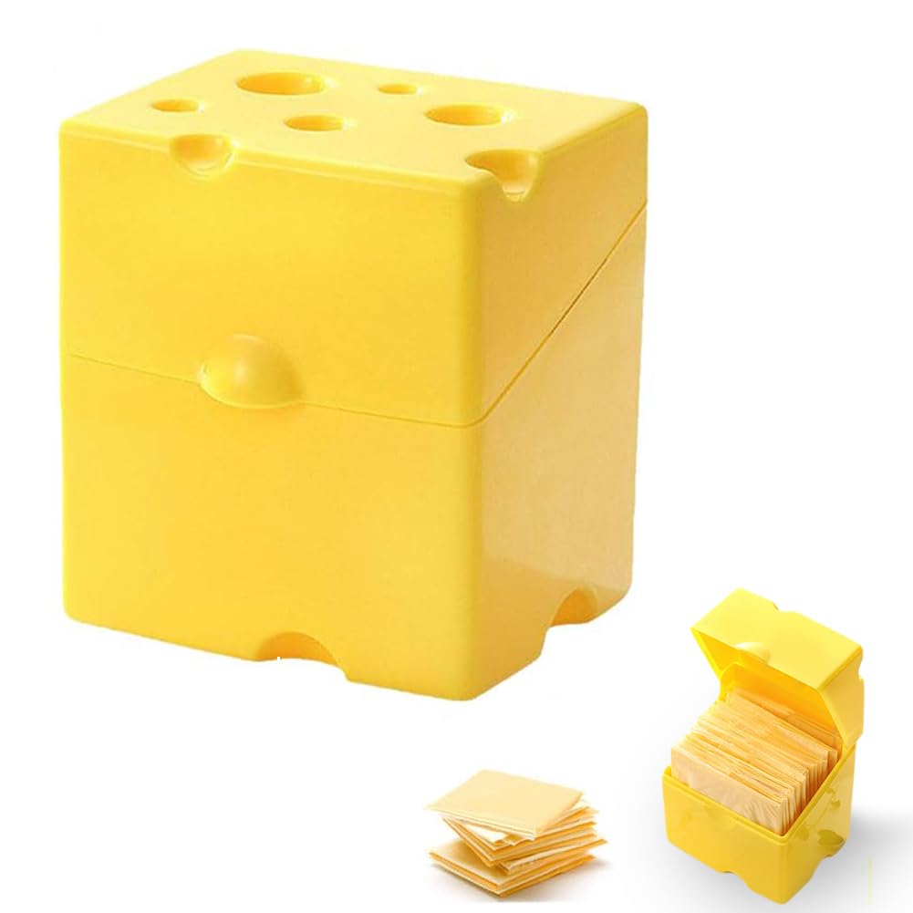 Pyrrhiax Cheese Storage Cheese Keeper Sliced Cheese Container for Fridge With Flip Lid Butter Block Cheese Slice Storage (1pcs)