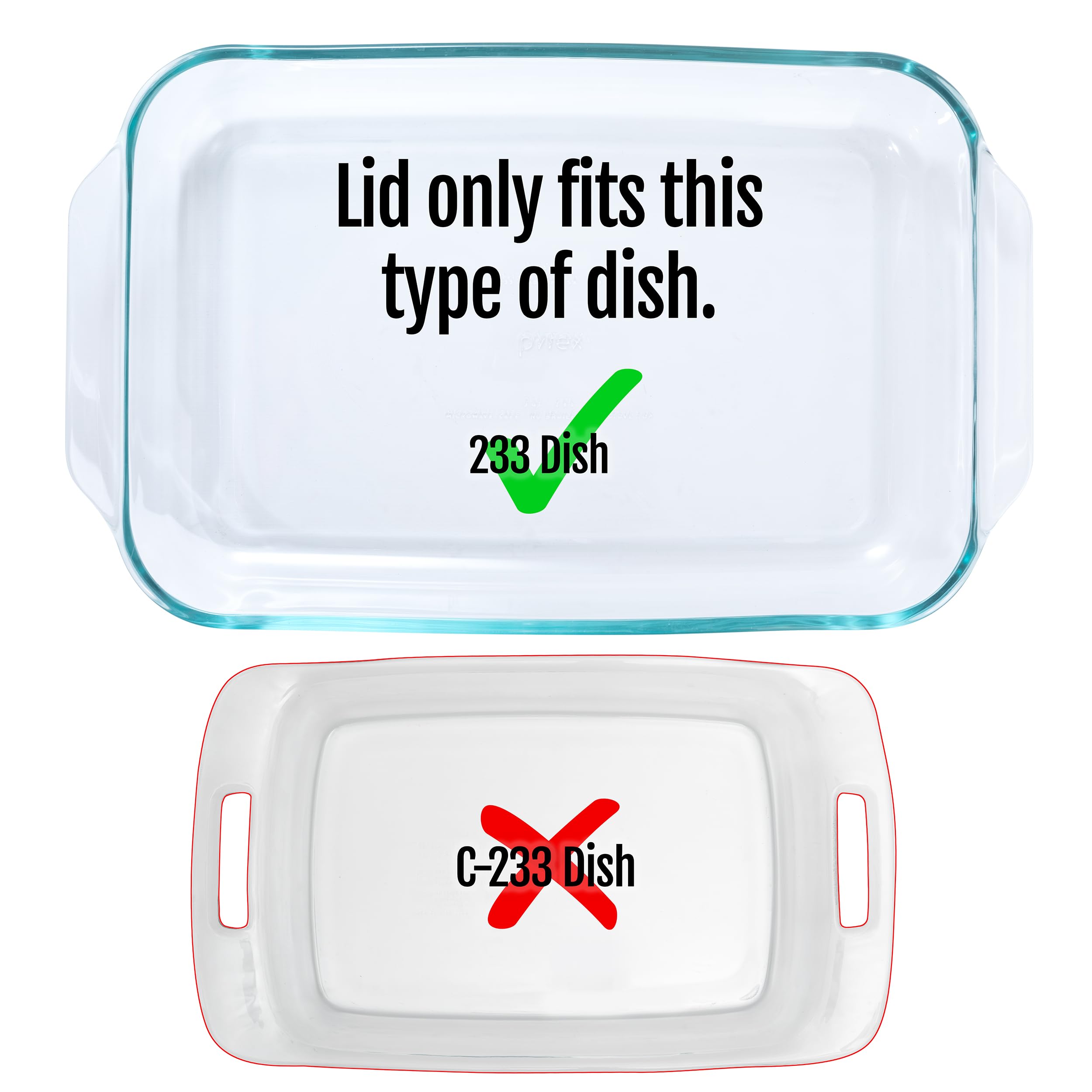 Replacement Lids for Pyrex 9 x 13 Casserole Glass Baking Dish Container Cover 3 QT 233-PC (Turquoise), 2-Pack