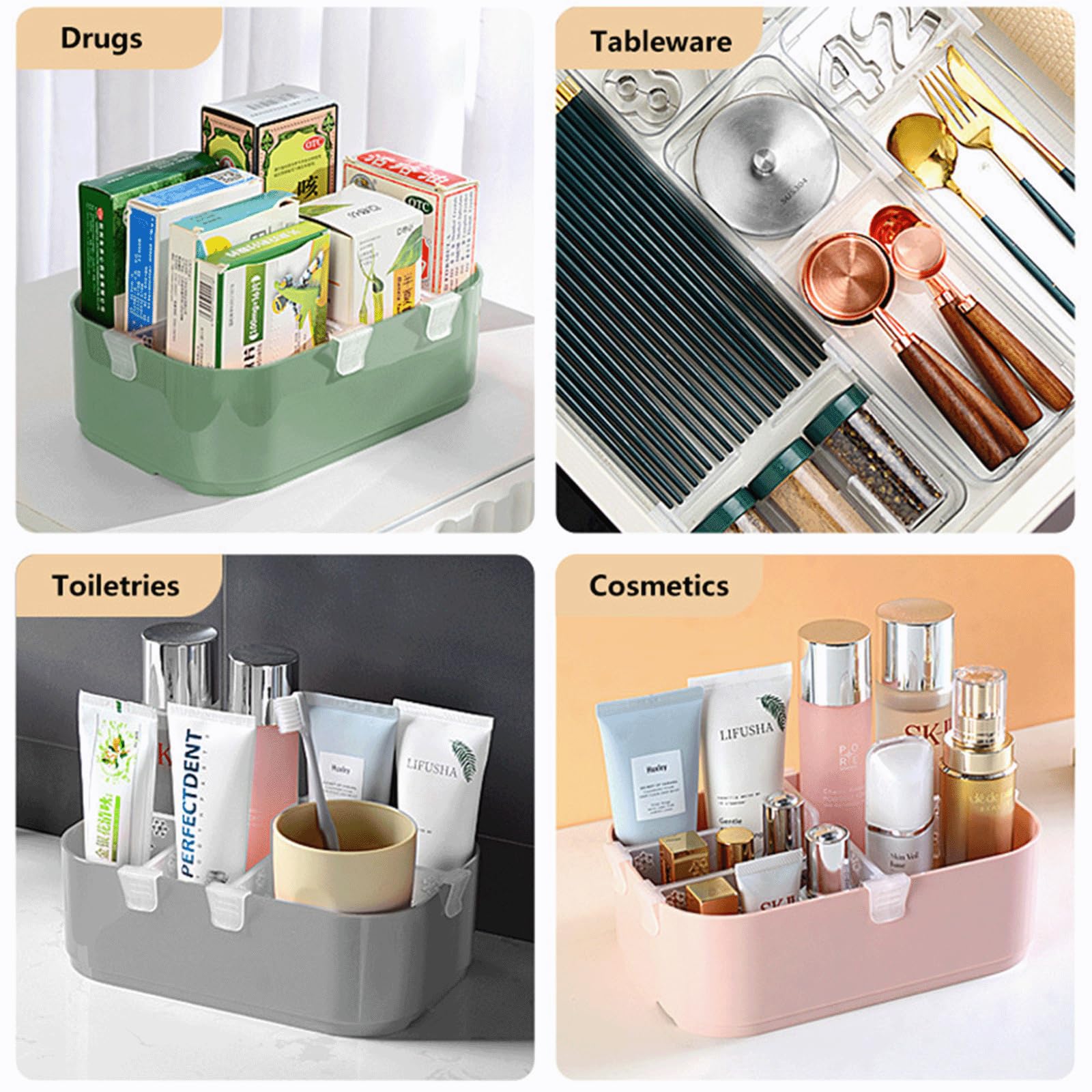 20PCS Fridge Drawer Divider,Fridge Organizer Bins,Refrigerator Drawer Organizer,Storage Baskets Space Allocator,Drawer Adjustable Separators,,Plastic Storage Container Bottle Can Divider Combination