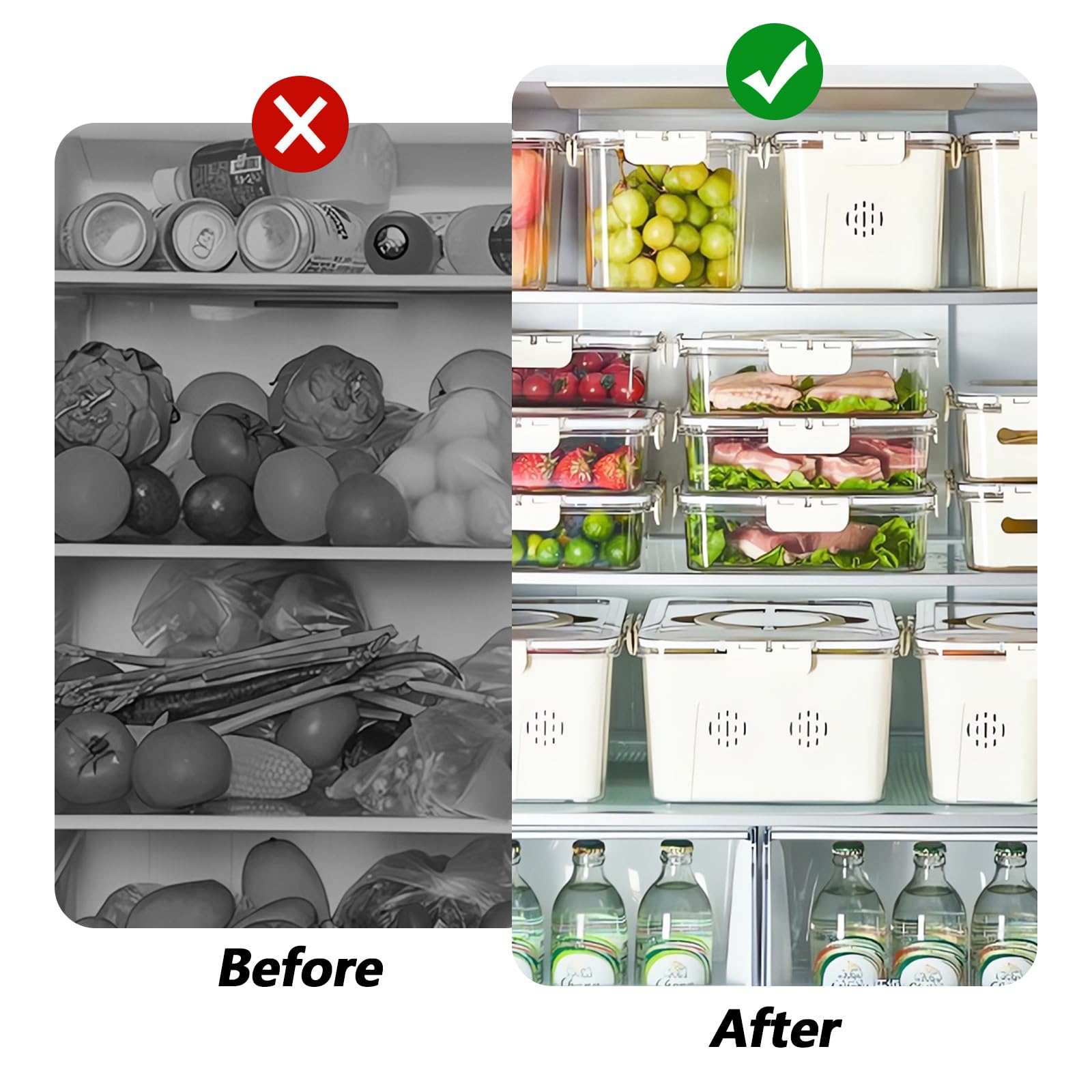 1PC Fruit Storage Containers for Fridge Keep Fresh - Divided Serving Tray with Lid and Handle - Portable Picnic Parties Snackle Box Veggie Tray - Berry Candy Food Snack Organizer Travel (1PC-M)