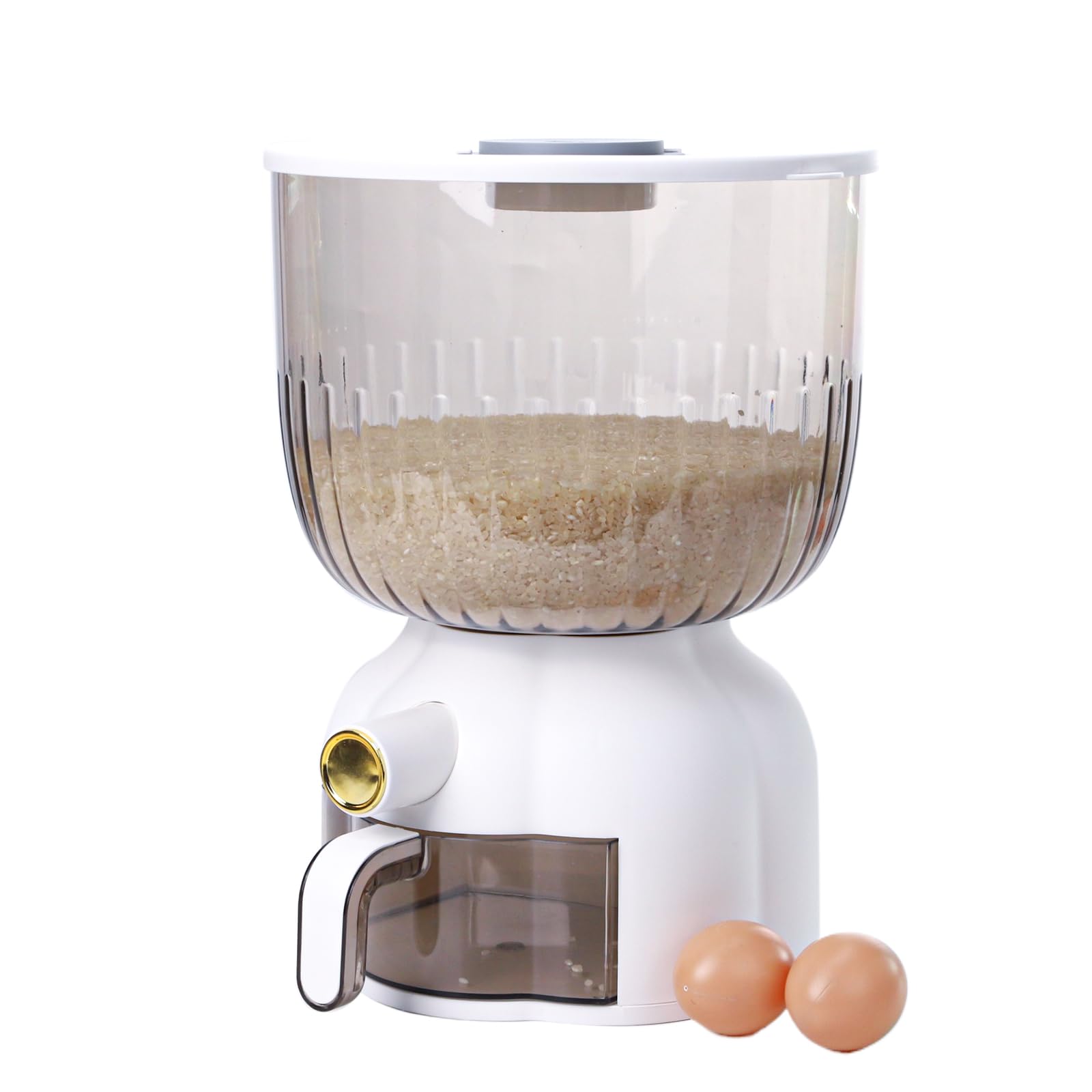 jiashiguang Large Rice Dispenser with Visible Barrel Rice Storage Grain Container Moisture Proof Rice Household Cereal Dispenser Bucket for Kitchen Soybean Corn