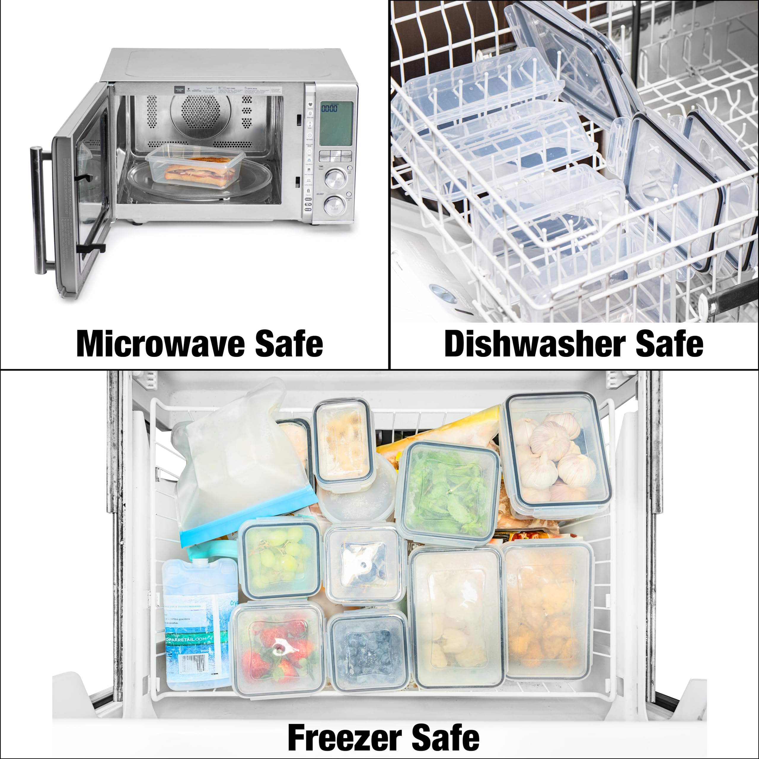 MatProv 50 PCS Food Storage Containers with Lids (25 Containers & 25 Lids), Reusable, Airtight, BPA-Free, Stackable, for Kitchen & Pantry organization, Meal Prep, lunch prep, Freezer & Microwave Safe