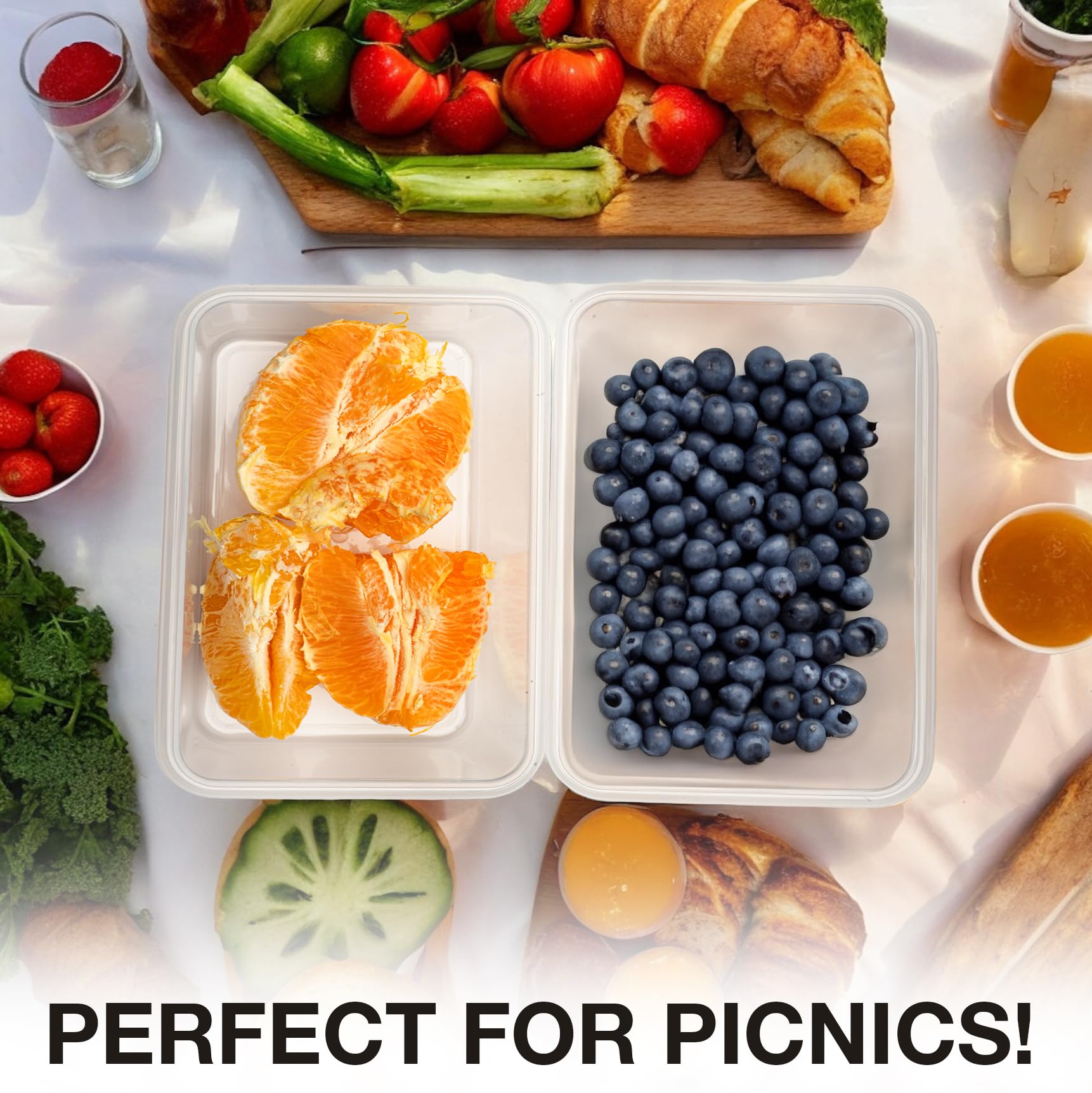 MatProv 50 PCS Food Storage Containers with Lids (25 Containers & 25 Lids), Reusable, Airtight, BPA-Free, Stackable, for Kitchen & Pantry organization, Meal Prep, lunch prep, Freezer & Microwave Safe