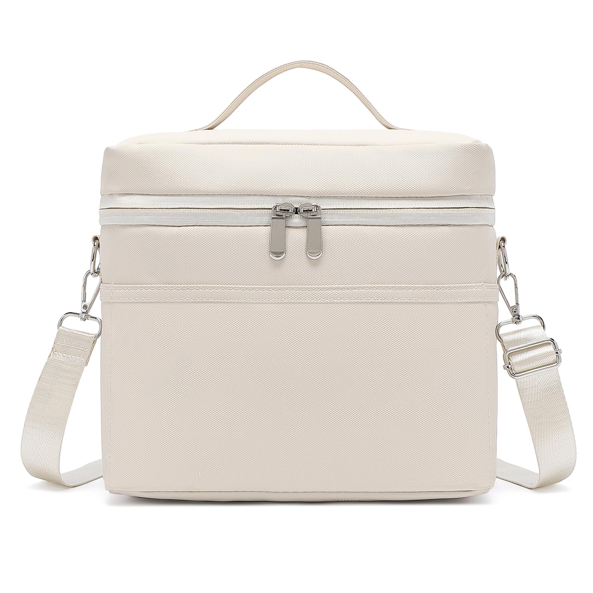 Insulated Lunch Bag for Women Adult Lunch Box Lightweight Waterproof Lunchbox Soft Cooler Reusable Lunch Bags for Work(Cream, Medium)