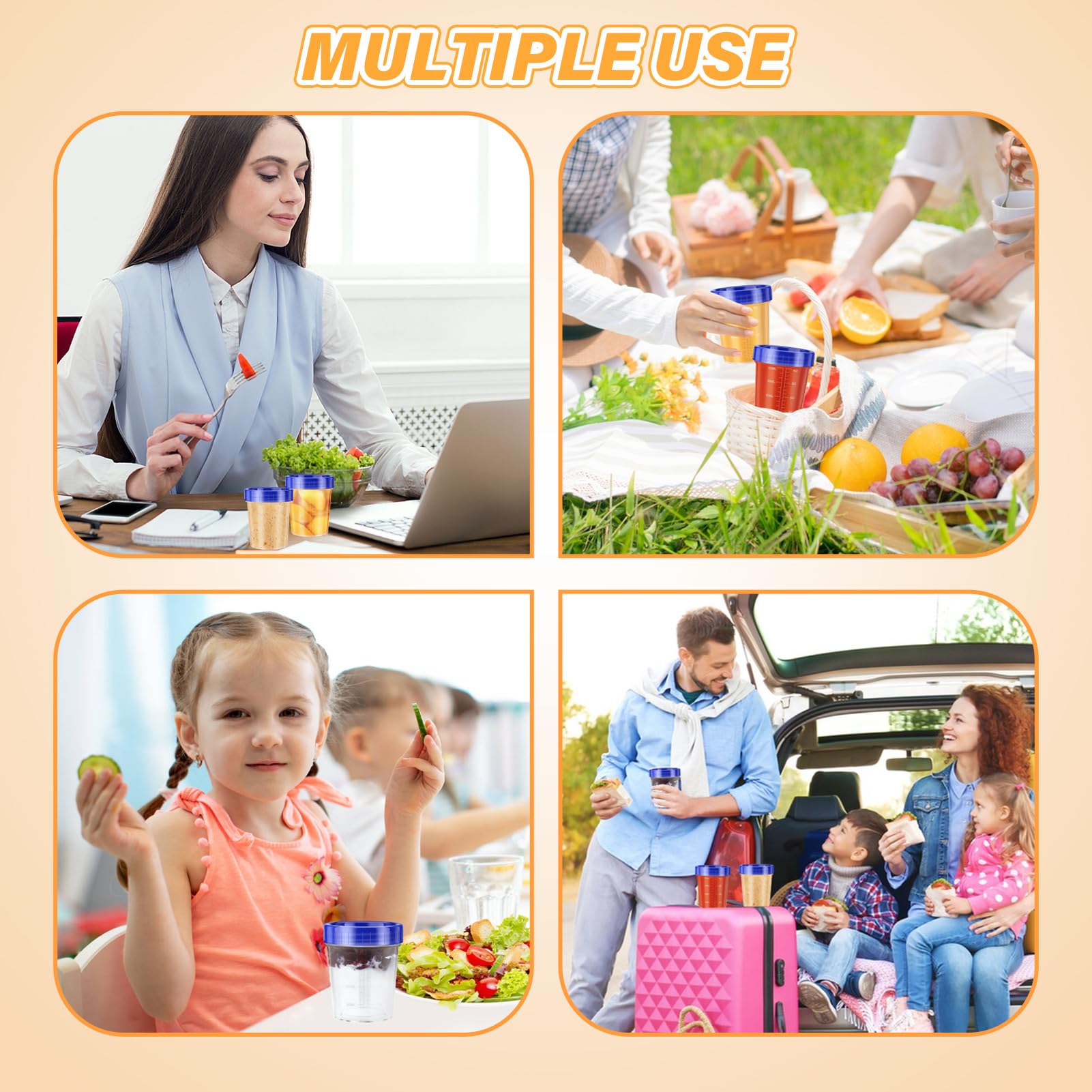 Mckinu 12 Pack Salad Dressing Container: Salad Dressing Container to Go - Dressing Containers with Lids Reusable Sauce Containers for Lunch Boxes Picnics and Travel