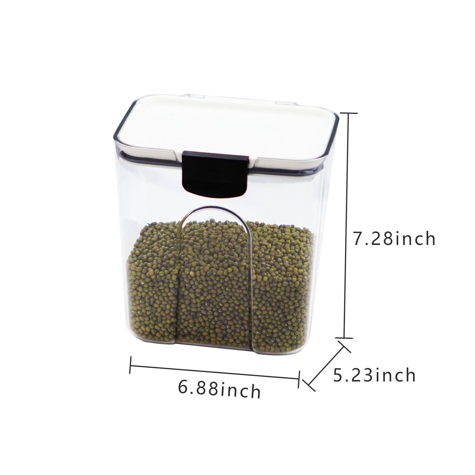LOVEJO 4-Piece Storage Set: Airtight Food Storage Containers for Kitchen - BPA-Free Clear Plastic Canisters for Flour, Sugar, Rice & Baking Supplies - Includes Airtight Lids & Scoops