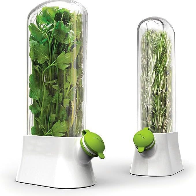 STARNOONTEK Cilantro Fresh Containers,Large Capacity Vanilla Preserver for Mint And Asparagus For Refrigerator Organizers And Storage,Storage Clear for Mint Leaves Fresh Herb Keeper