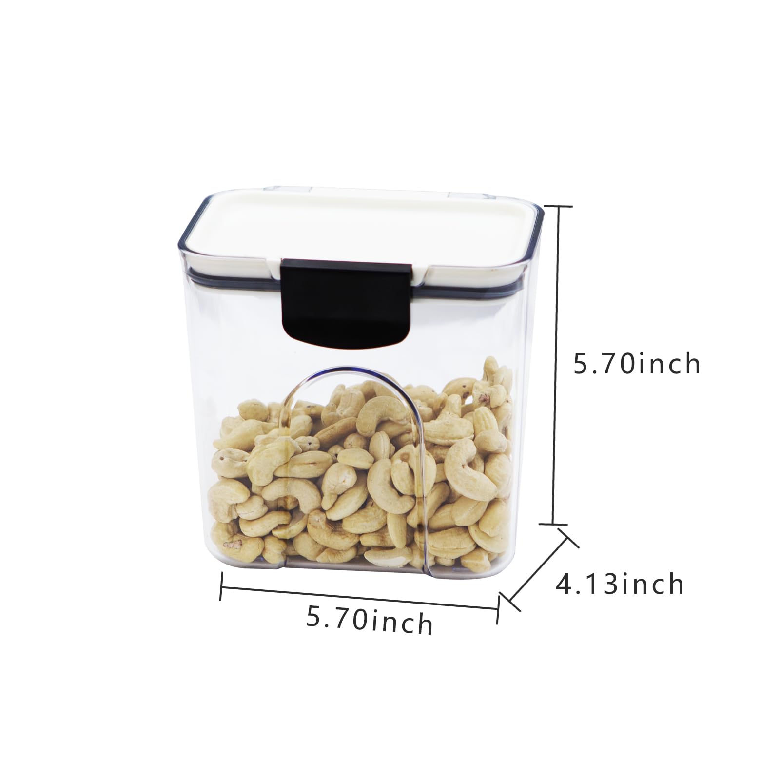 LOVEJO 4-Piece Storage Set: Airtight Food Storage Containers for Kitchen - BPA-Free Clear Plastic Canisters for Flour, Sugar, Rice & Baking Supplies - Includes Airtight Lids & Scoops