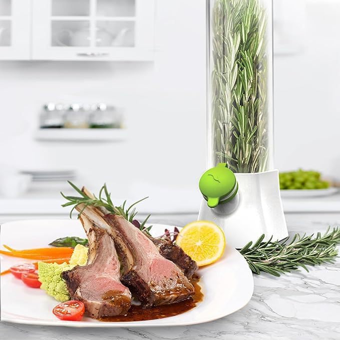 STARNOONTEK Cilantro Fresh Containers,Large Capacity Vanilla Preserver for Mint And Asparagus For Refrigerator Organizers And Storage,Storage Clear for Mint Leaves Fresh Herb Keeper