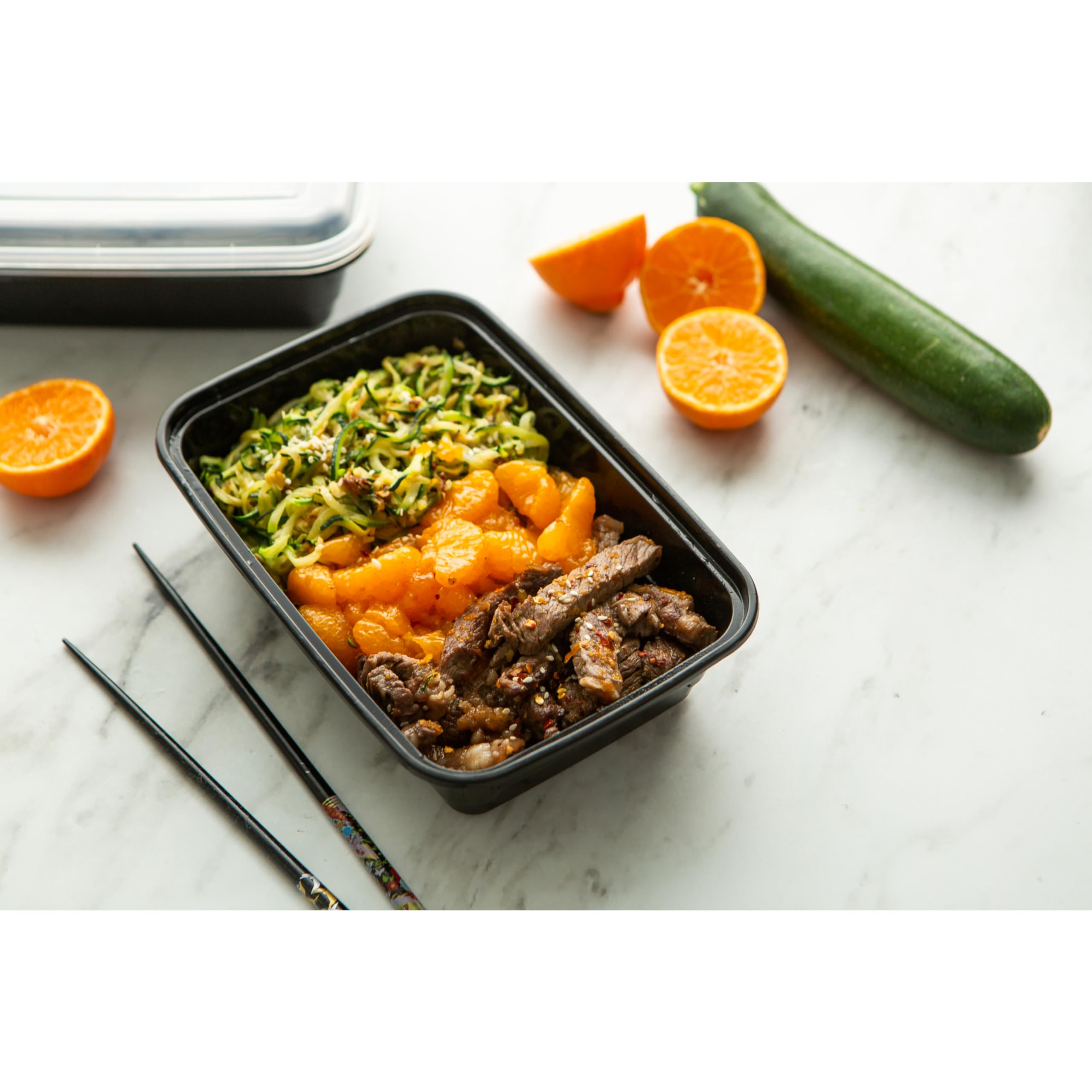 GoodCook Meal Prep Rectangle Single Compartment 30 units, Black, BPA Free
