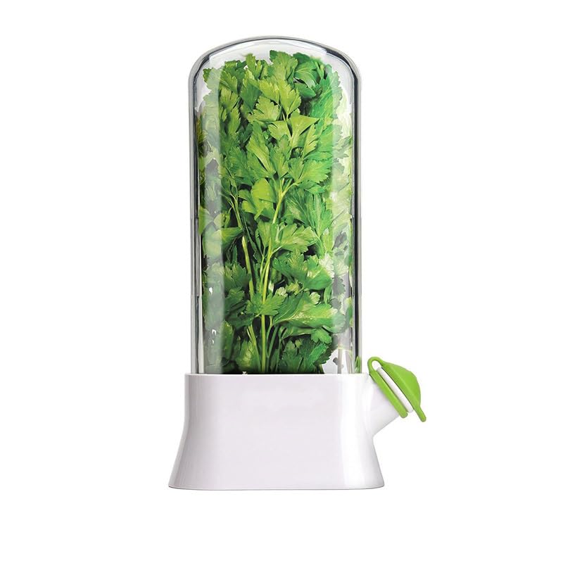 STARNOONTEK Cilantro Fresh Containers,Large Capacity Vanilla Preserver for Mint And Asparagus For Refrigerator Organizers And Storage,Storage Clear for Mint Leaves Fresh Herb Keeper
